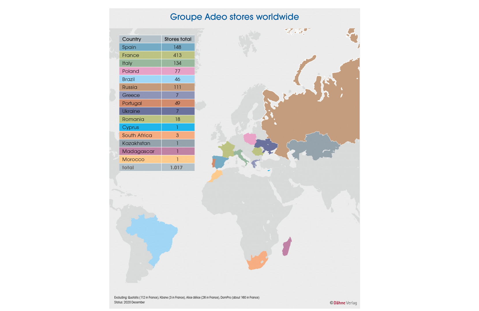 Worldwide locations of Groupe Adeo - diyinternational